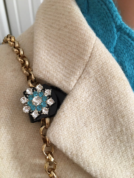 Blue Crystal Bling – Purse Strap Holder